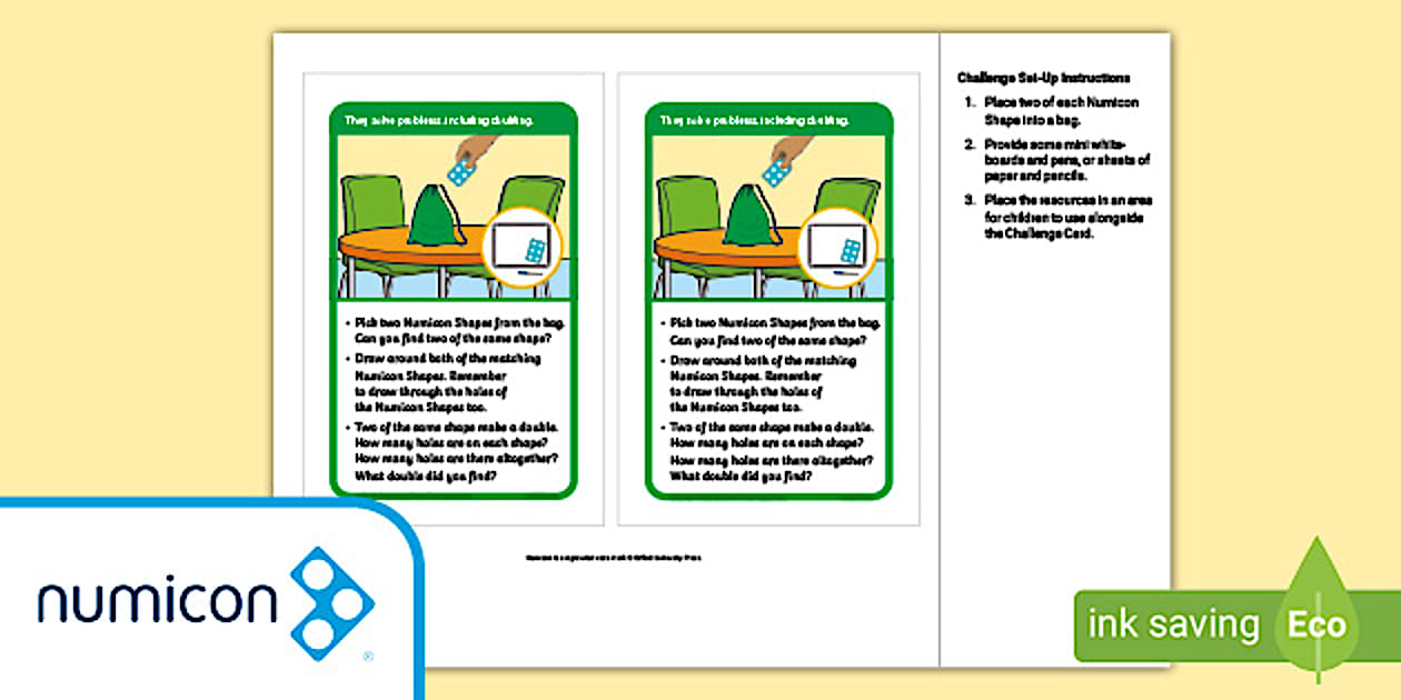 EYFS Numicon Shape Doubles Activity IKEA Tolsby/Fiestad Frame